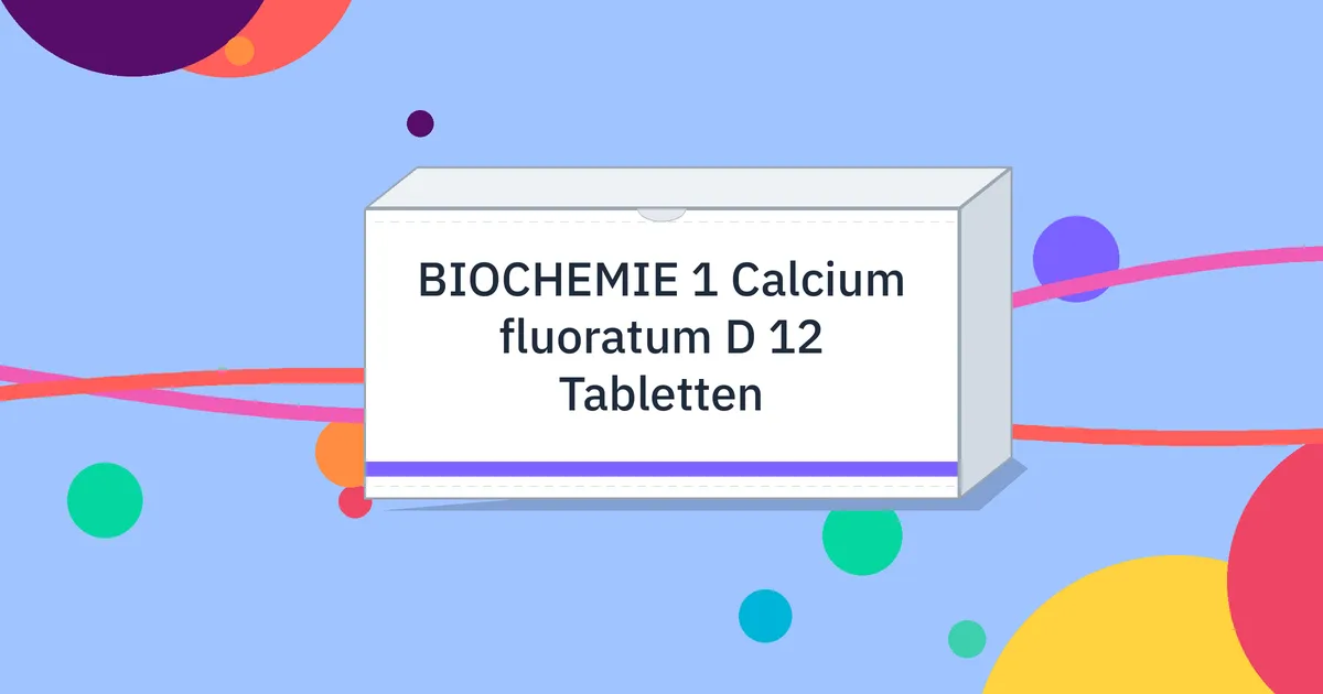 Symbolbild: Packung mit der Aufschrift BIOCHEMIE 1 Calcium fluoratum D 12 Tabletten (PZN 04325070) – Verfügbarkeit und Bezug in Apotheken in Frankfurt am Main