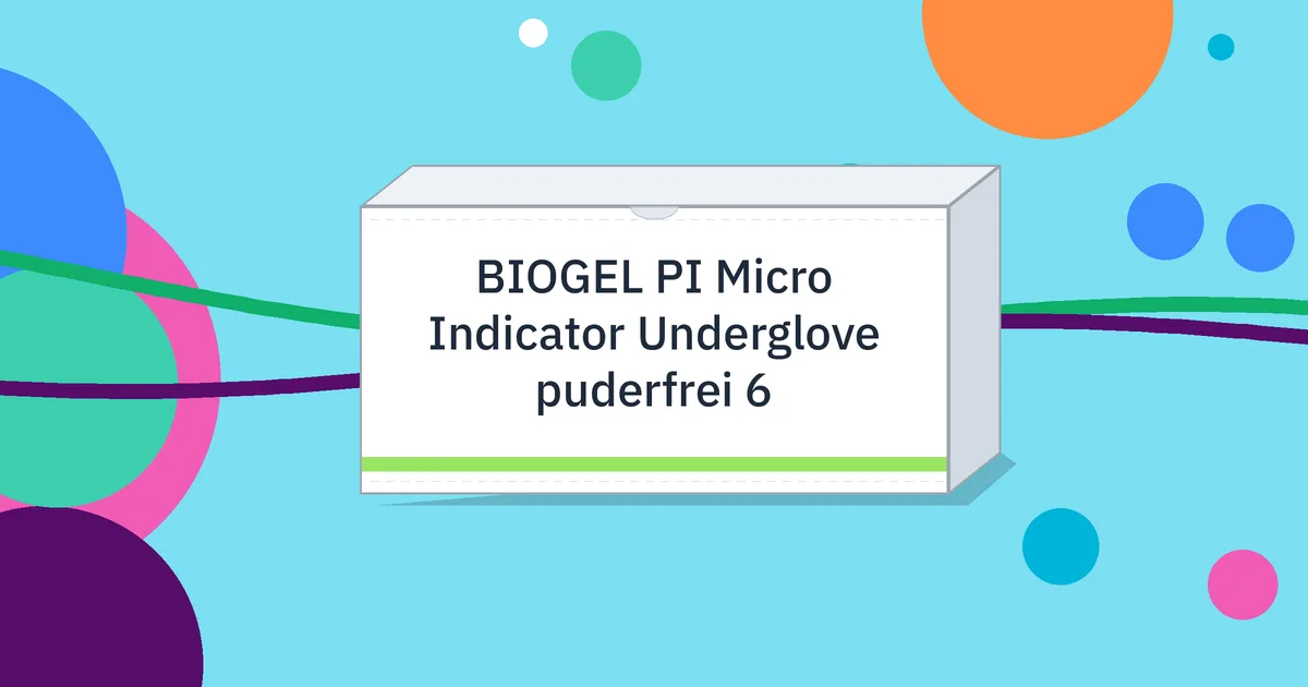 Symbolbild: Packung mit der Aufschrift BIOGEL PI Micro Indicator Underglove puderfrei 6 (PZN 13864943) – Verfügbarkeit und Bezug in Apotheken in Frankfurt am Main