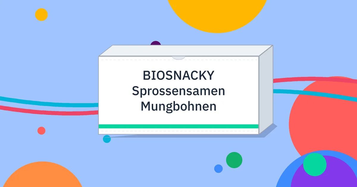 Symbolbild: Packung mit der Aufschrift BIOSNACKY Sprossensamen Mungbohnen (PZN 02285811) – Verfügbarkeit und Bezug in Apotheken in Frankfurt am Main