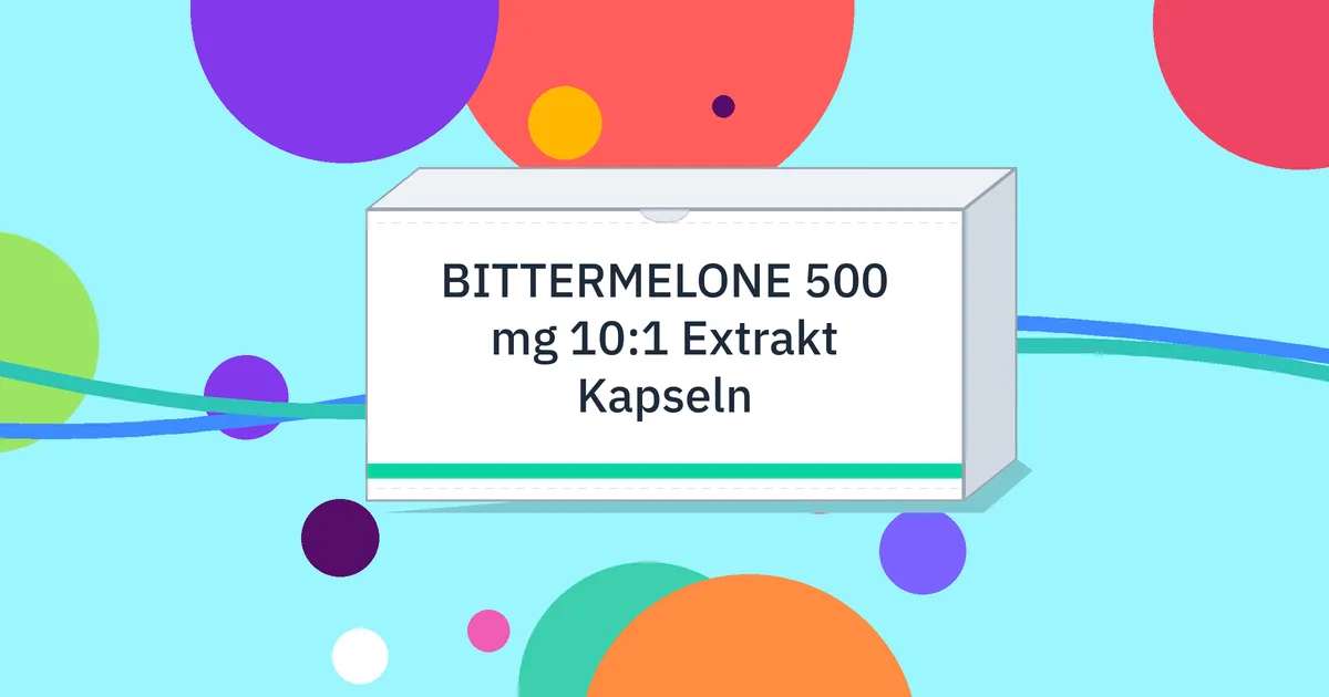 Symbolbild: Packung mit der Aufschrift BITTERMELONE 500 mg 10:1 Extrakt Kapseln (PZN 14166974) – Verfügbarkeit und Bezug in Apotheken in Frankfurt am Main