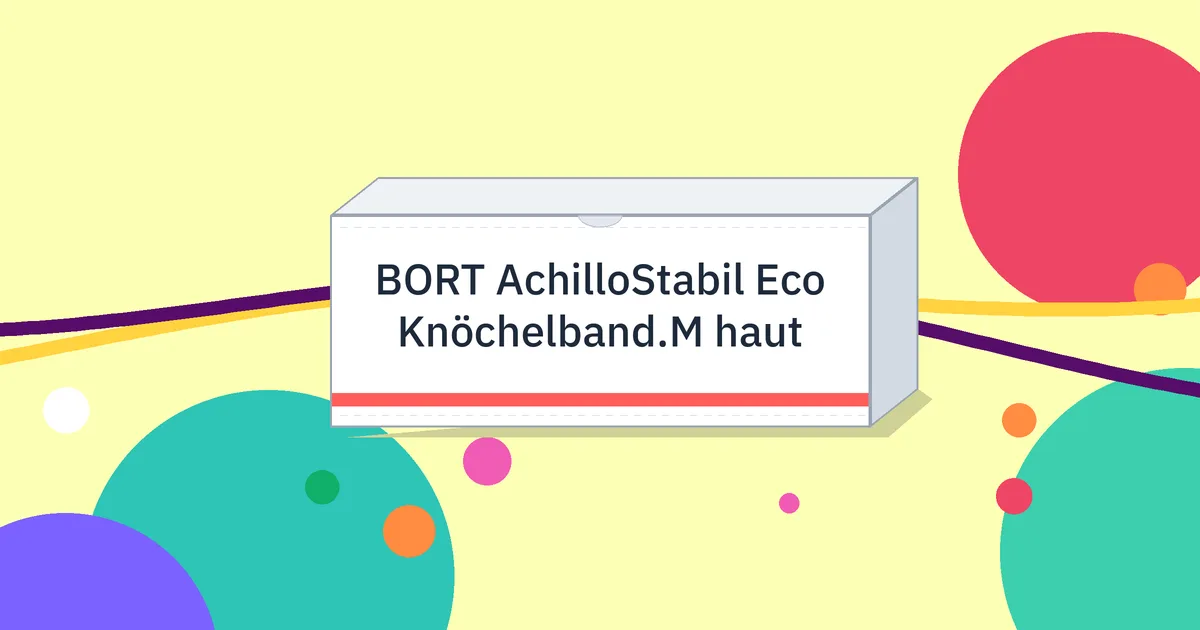 Symbolbild: Packung mit der Aufschrift BORT AchilloStabil Eco Knöchelband.M haut (PZN 09461033) – Verfügbarkeit und Bezug in Apotheken in Frankfurt am Main