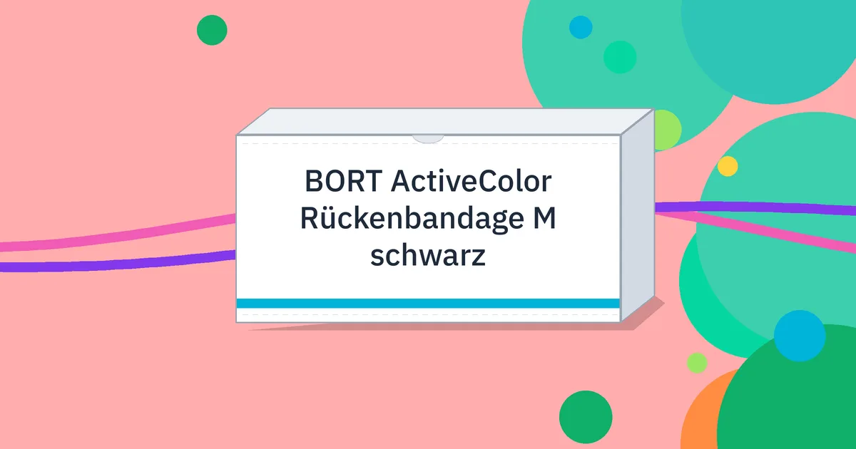 Symbolbild: Packung mit der Aufschrift BORT ActiveColor Rückenbandage M schwarz (PZN 05873425) – Verfügbarkeit und Bezug in Apotheken in Frankfurt am Main