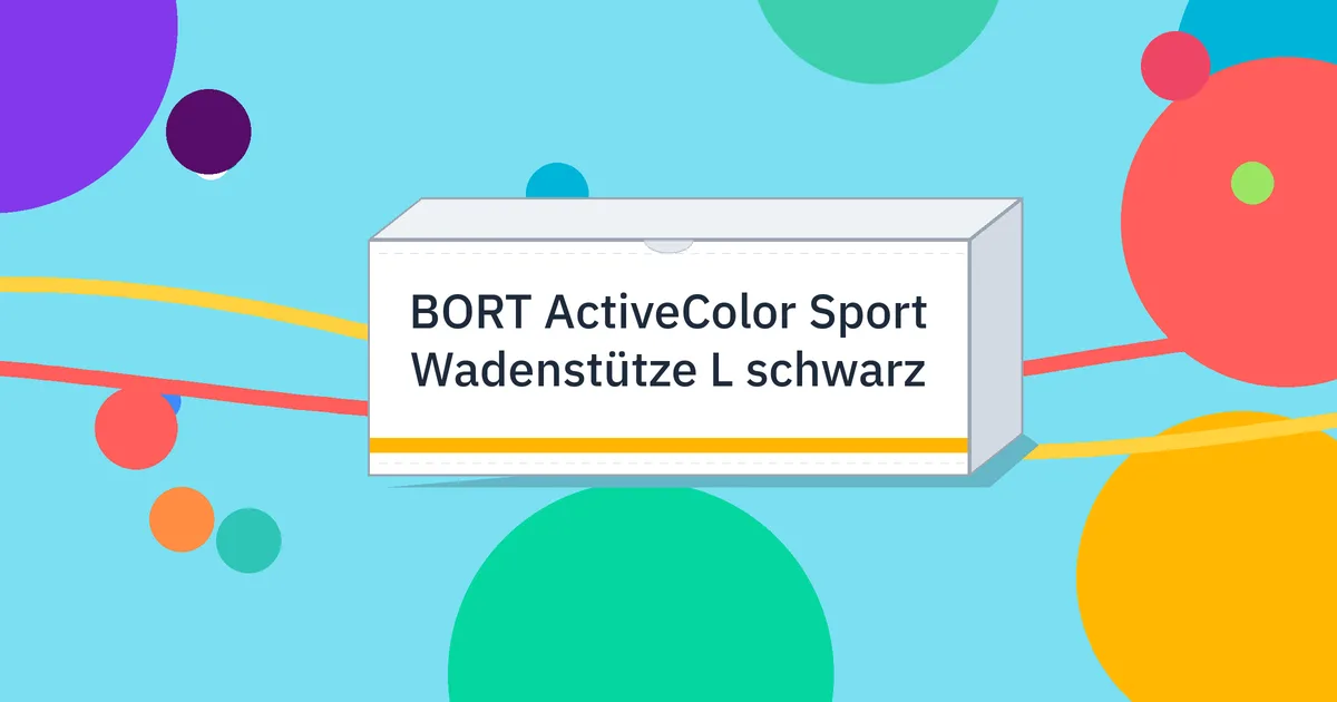 Symbolbild: Packung mit der Aufschrift BORT ActiveColor Sport Wadenstütze L schwarz (PZN 15256107) – Verfügbarkeit und Bezug in Apotheken in Frankfurt am Main