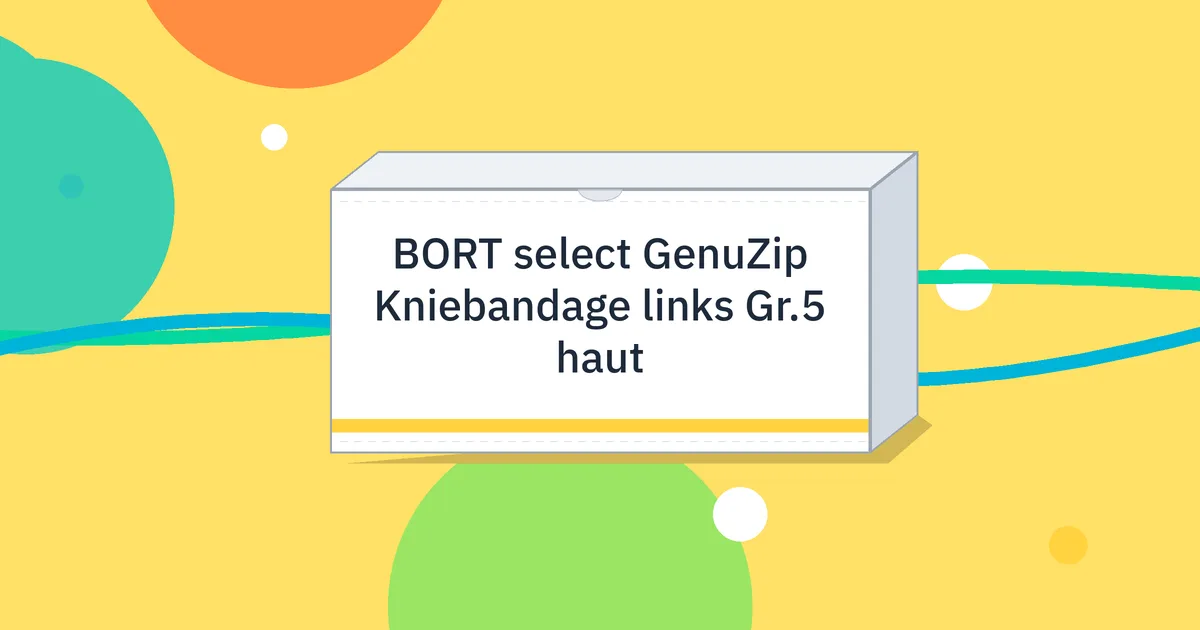 Symbolbild: Packung mit der Aufschrift BORT select GenuZip Kniebandage links Gr.5 haut (PZN 16844059) – Verfügbarkeit und Bezug in Apotheken in Frankfurt am Main