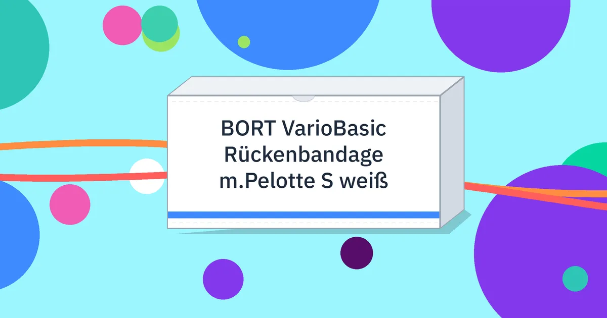 Symbolbild: Packung mit der Aufschrift BORT VarioBasic Rückenbandage m.Pelotte S weiß (PZN 02151619) – Verfügbarkeit und Bezug in Apotheken in Frankfurt am Main