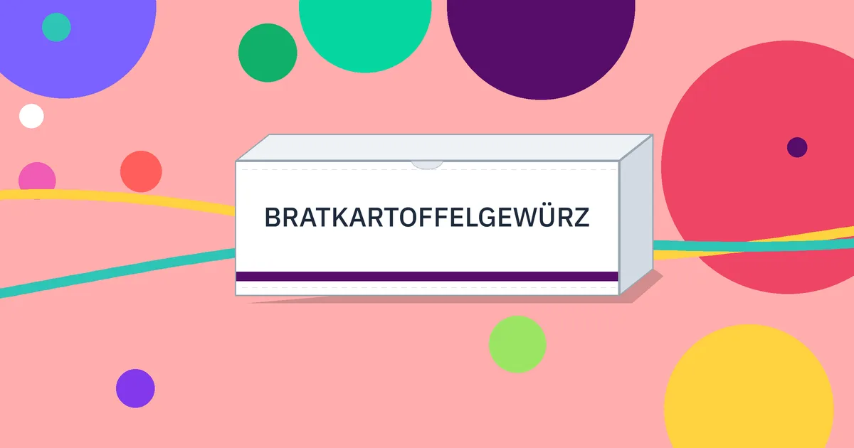 Symbolbild: Packung mit der Aufschrift BRATKARTOFFELGEWÜRZ (PZN 10556247) – Verfügbarkeit und Bezug in Apotheken in Frankfurt am Main