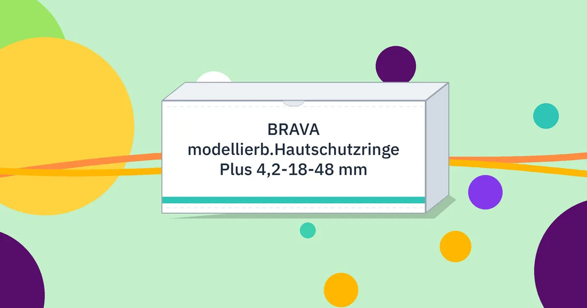 Symbolbild: Packung mit der Aufschrift BRAVA modellierb.Hautschutzringe Plus 4,2-18-48 mm (PZN 12082109) – Verfügbarkeit und Bezug in Apotheken in Frankfurt am Main