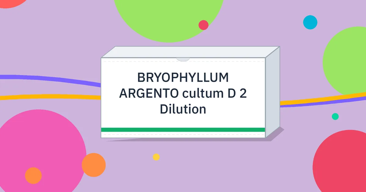 Symbolbild: Packung mit der Aufschrift BRYOPHYLLUM ARGENTO cultum D 2 Dilution (PZN 01571911) – Verfügbarkeit und Bezug in Apotheken in Frankfurt am Main
