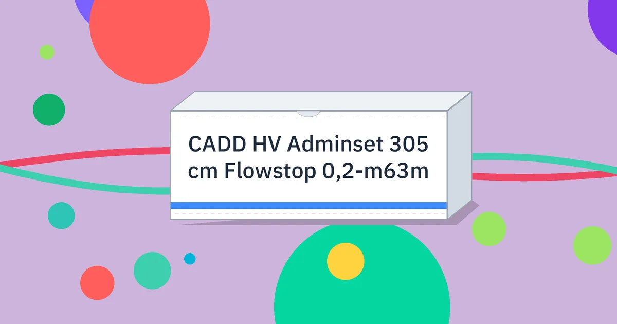 Symbolbild: Packung mit der Aufschrift CADD HV Adminset 305 cm Flowstop 0,2-m63m (PZN 11242226) – Verfügbarkeit und Bezug in Apotheken in Frankfurt am Main
