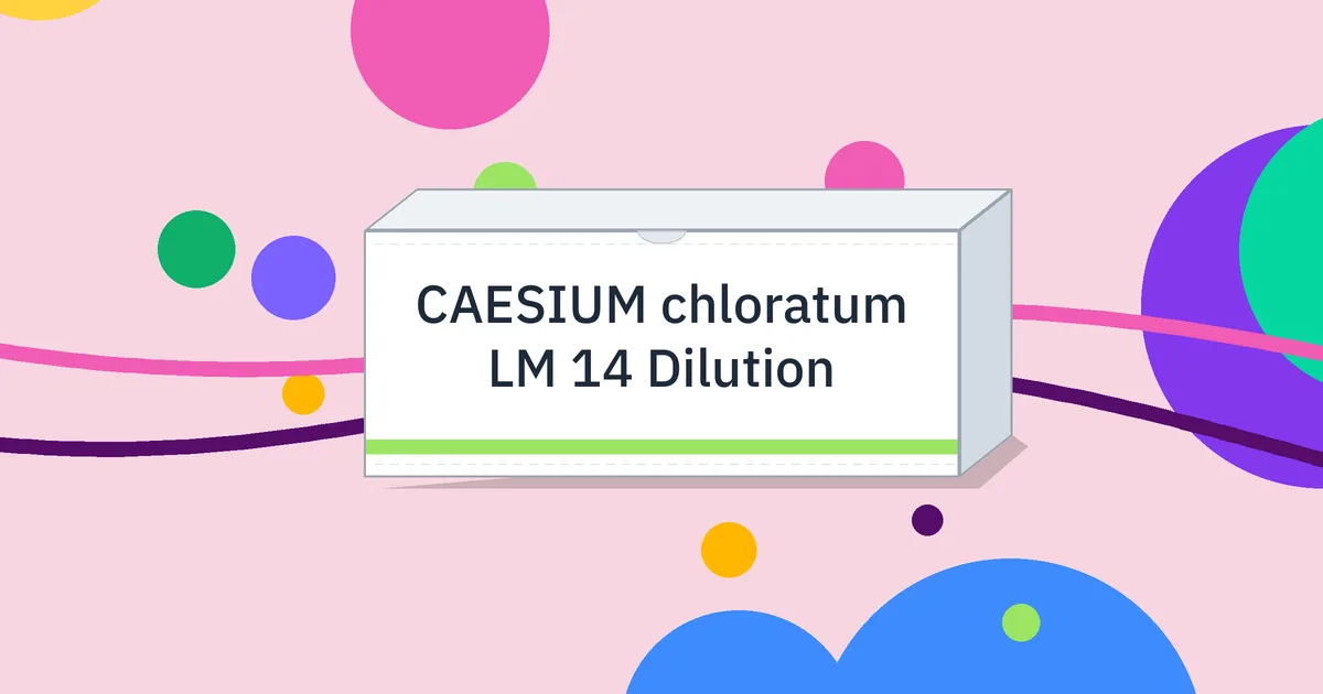 Symbolbild: Packung mit der Aufschrift CAESIUM chloratum LM 14 Dilution (PZN 12799155) – Verfügbarkeit und Bezug in Apotheken in Frankfurt am Main