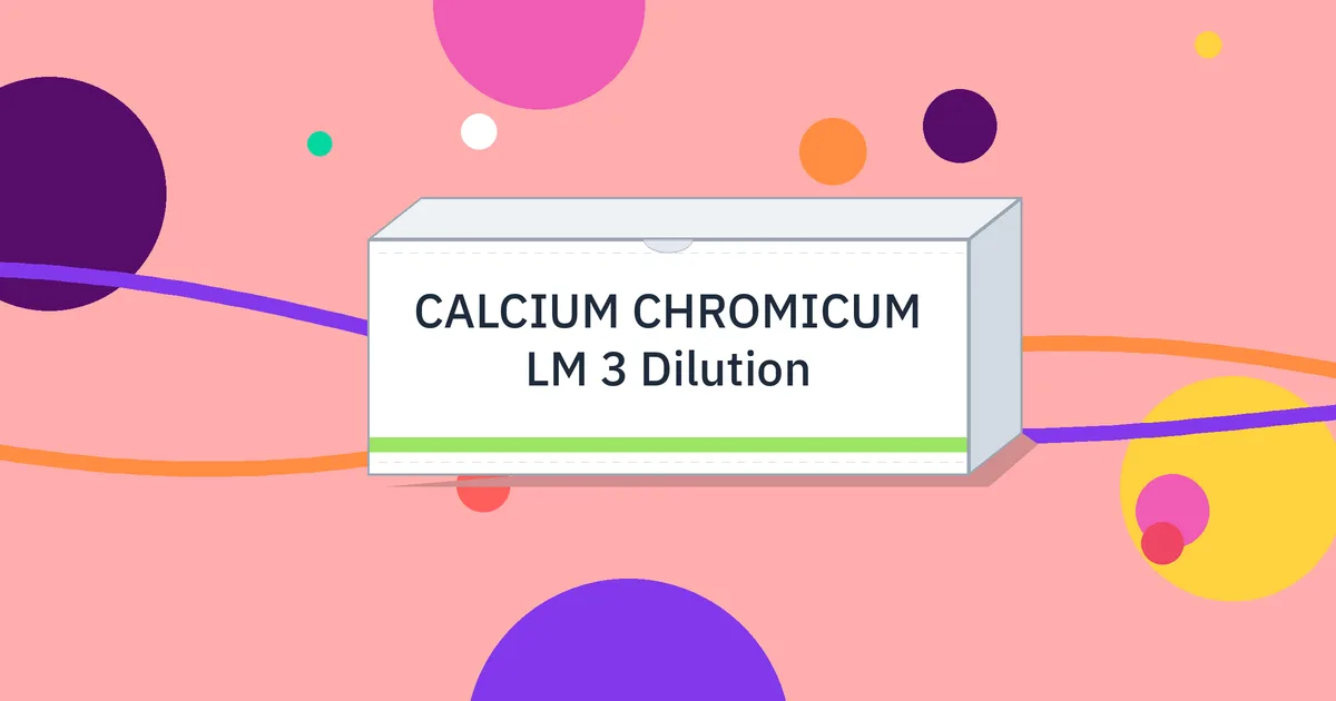 Symbolbild: Packung mit der Aufschrift CALCIUM CHROMICUM LM 3 Dilution (PZN 13408211) – Verfügbarkeit und Bezug in Apotheken in Frankfurt am Main