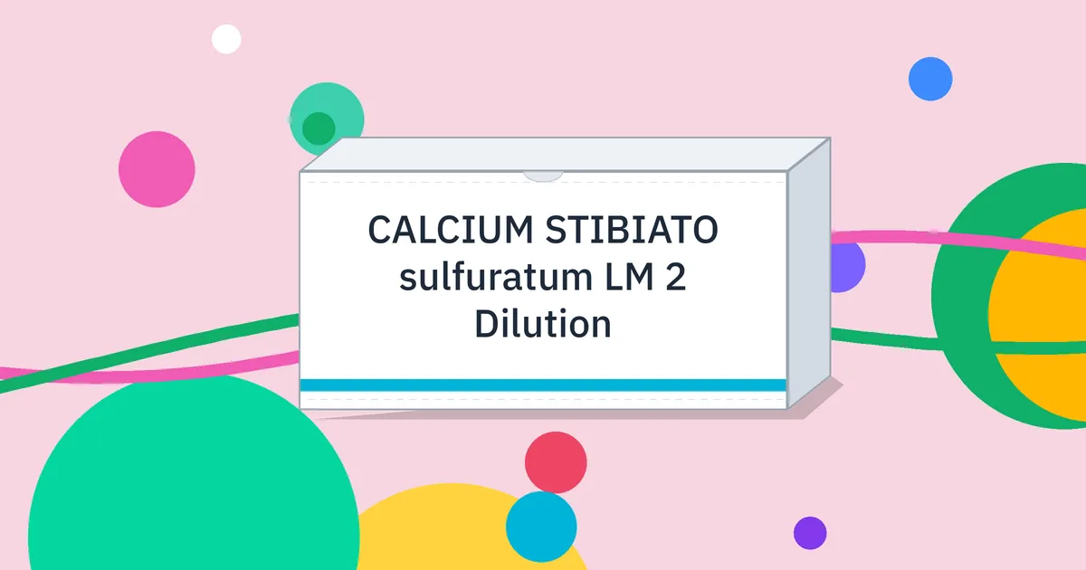 Symbolbild: Packung mit der Aufschrift CALCIUM STIBIATO sulfuratum LM 2 Dilution (PZN 12806435) – Verfügbarkeit und Bezug in Apotheken in Frankfurt am Main
