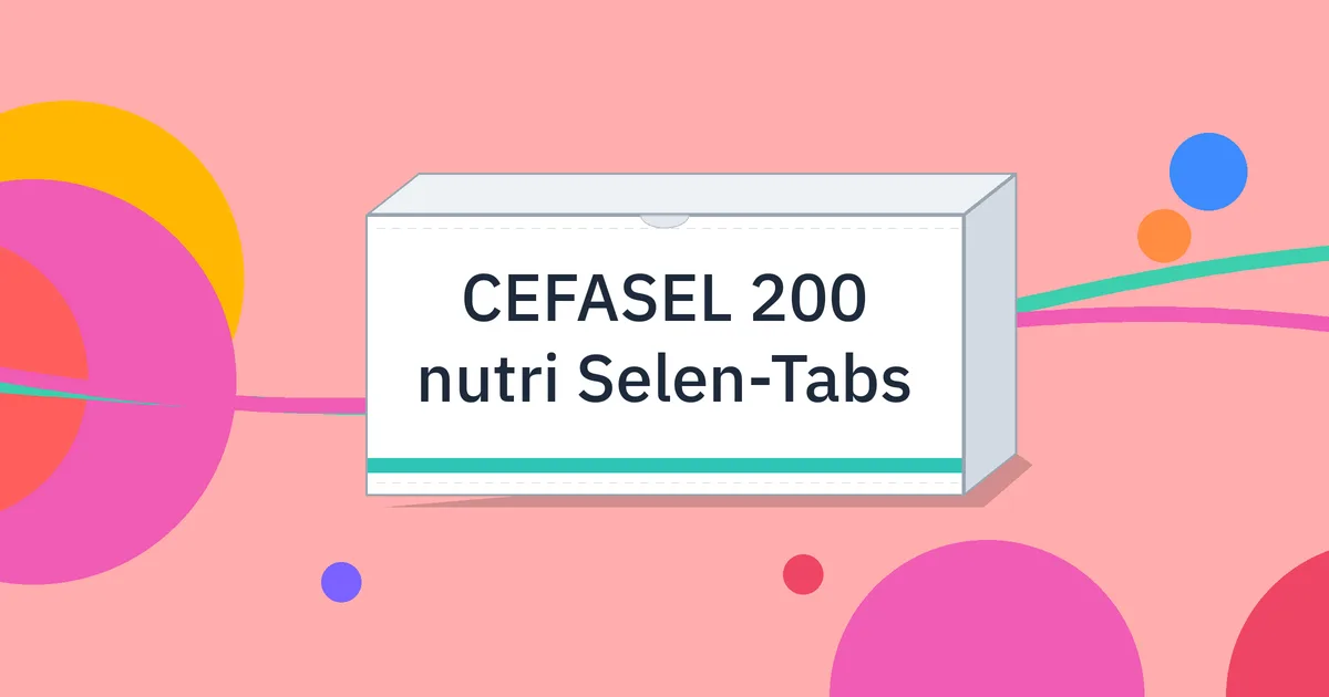 Symbolbild: Packung mit der Aufschrift CEFASEL 200 nutri Selen-Tabs (PZN 10549224) – Verfügbarkeit und Bezug in Apotheken in Frankfurt am Main