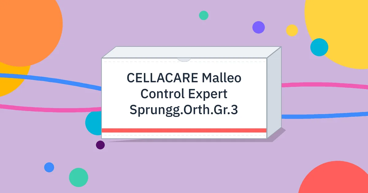 Symbolbild: Packung mit der Aufschrift CELLACARE Malleo Control Expert Sprungg.Orth.Gr.3 (PZN 19774684) – Verfügbarkeit und Bezug in Apotheken in Frankfurt am Main