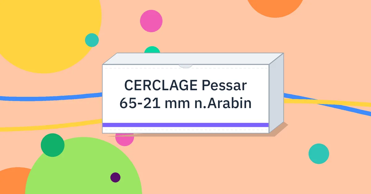 Symbolbild: Packung mit der Aufschrift CERCLAGE Pessar 65-21 mm n.Arabin (PZN 04844663) – Verfügbarkeit und Bezug in Apotheken in Frankfurt am Main