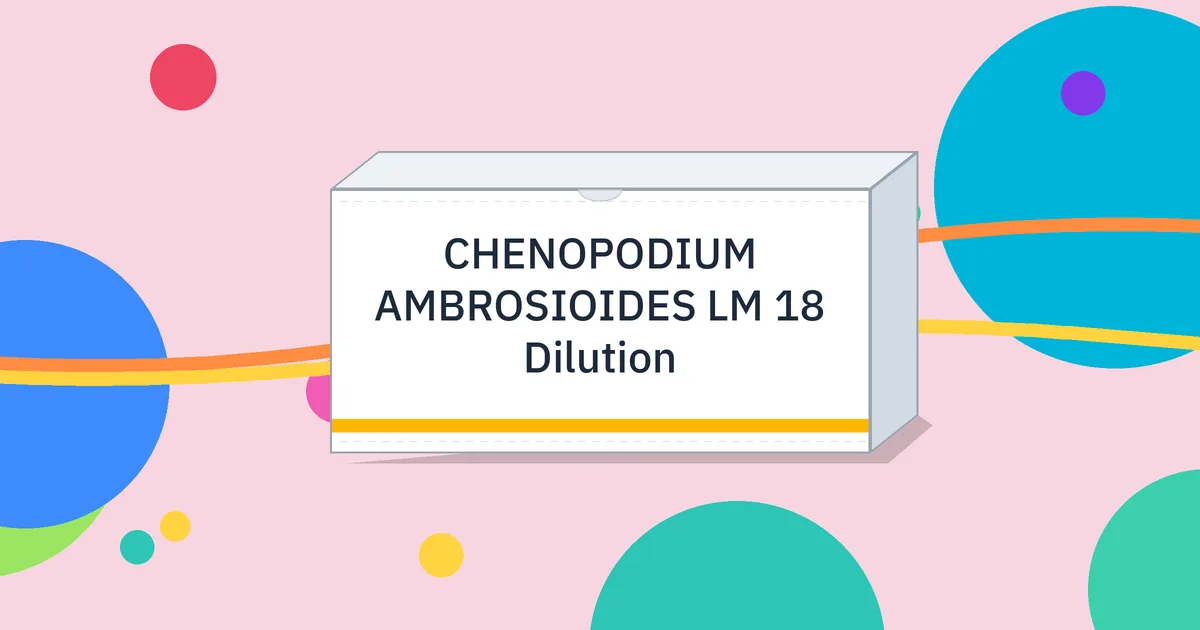 Symbolbild: Packung mit der Aufschrift CHENOPODIUM AMBROSIOIDES LM 18 Dilution (PZN 13440433) – Verfügbarkeit und Bezug in Apotheken in Frankfurt am Main