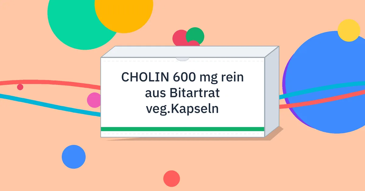 Symbolbild: Packung mit der Aufschrift CHOLIN 600 mg rein aus Bitartrat veg.Kapseln (PZN 13475897) – Verfügbarkeit und Bezug in Apotheken in Frankfurt am Main