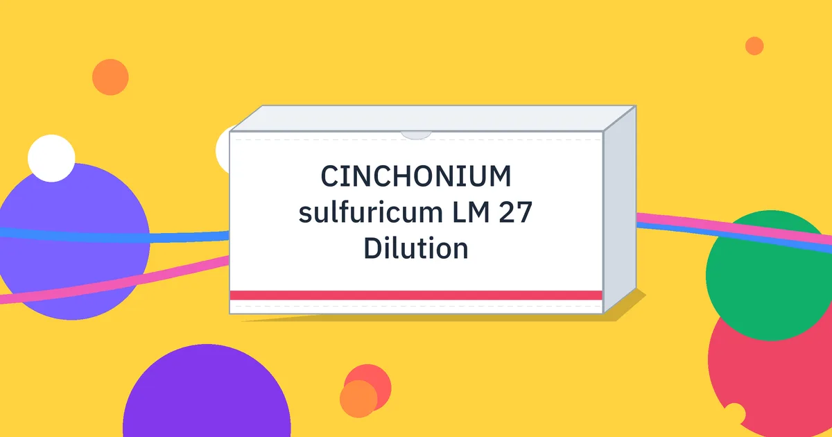 Symbolbild: Packung mit der Aufschrift CINCHONIUM sulfuricum LM 27 Dilution (PZN 13446619) – Verfügbarkeit und Bezug in Apotheken in Frankfurt am Main