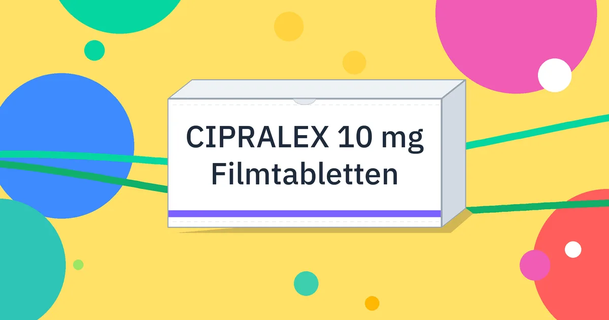 Symbolbild: Packung mit der Aufschrift CIPRALEX 10 mg Filmtabletten (PZN 06885637) – Verfügbarkeit und Bezug in Apotheken in Frankfurt am Main