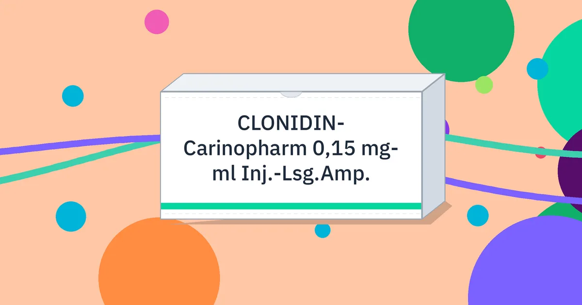 Symbolbild: Packung mit der Aufschrift CLONIDIN-Carinopharm 0,15 mg-ml Inj.-Lsg.Amp. (PZN 18750753) – Verfügbarkeit und Bezug in Apotheken in Frankfurt am Main