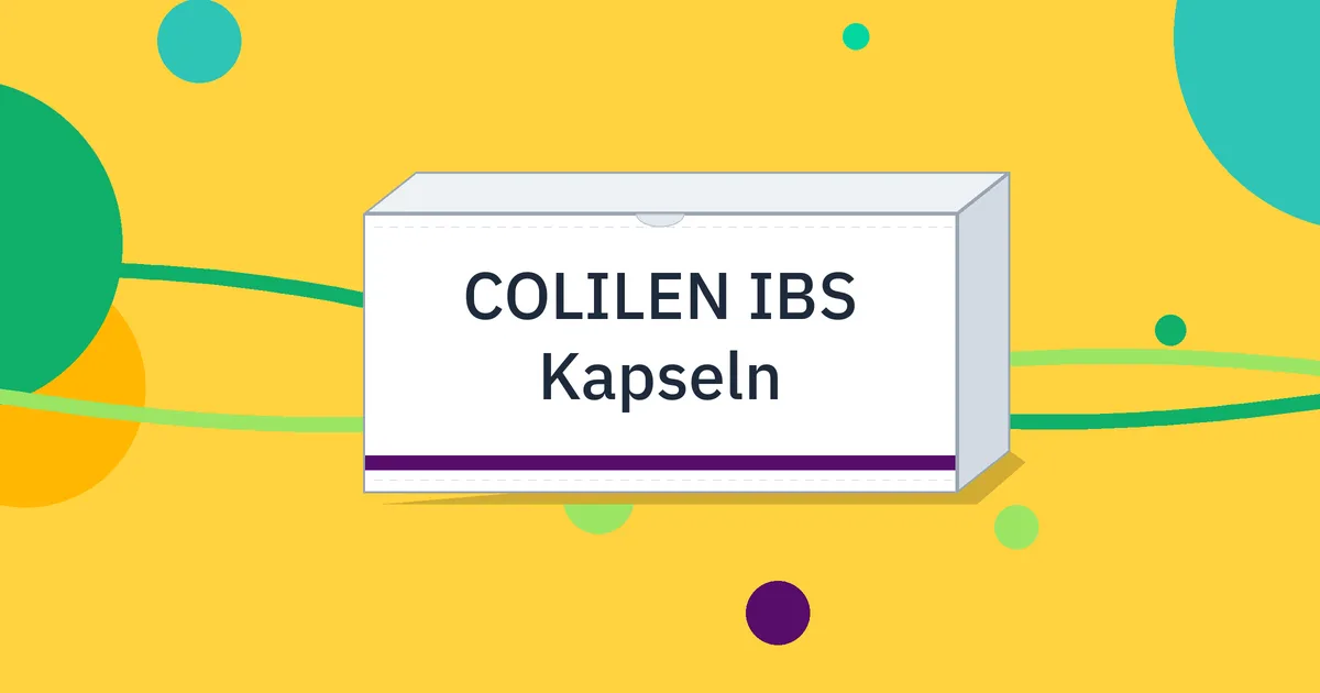 Symbolbild: Packung mit der Aufschrift COLILEN IBS Kapseln (PZN 12638015) – Verfügbarkeit und Bezug in Apotheken in Frankfurt am Main