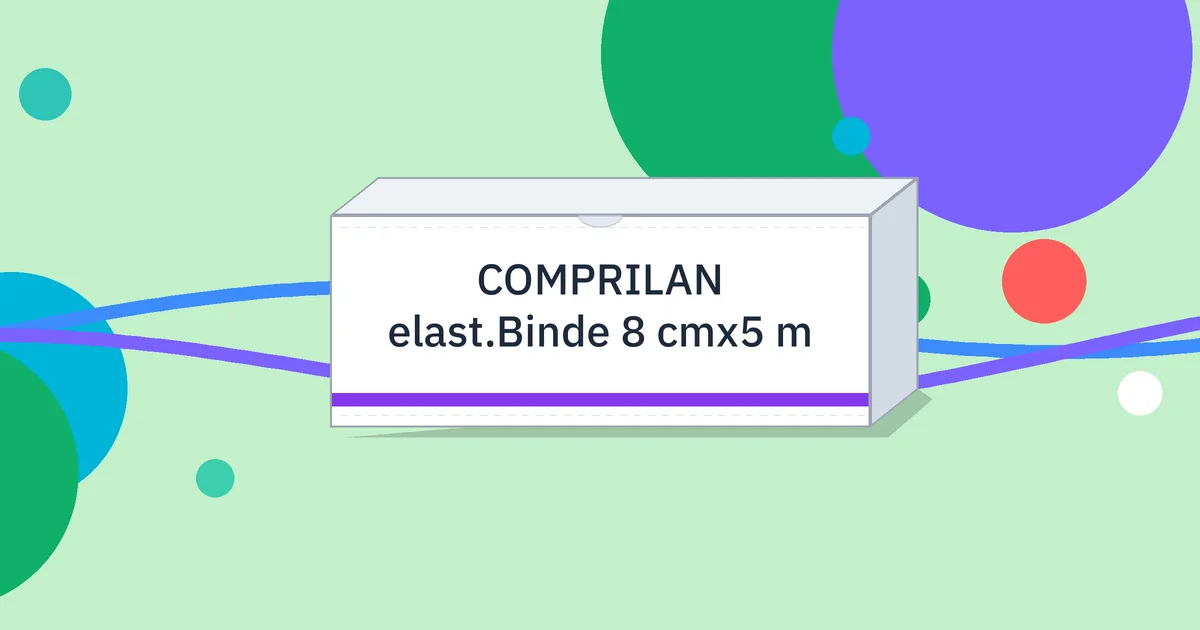 Symbolbild: Packung mit der Aufschrift COMPRILAN elast.Binde 8 cmx5 m (PZN 19347048) – Verfügbarkeit und Bezug in Apotheken in Frankfurt am Main
