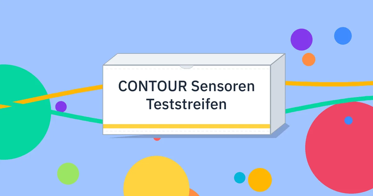 Symbolbild: Packung mit der Aufschrift CONTOUR Sensoren Teststreifen (PZN 12397528) – Verfügbarkeit und Bezug in Apotheken in Frankfurt am Main