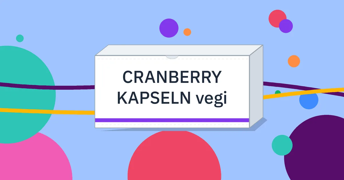 Symbolbild: Packung mit der Aufschrift CRANBERRY KAPSELN vegi (PZN 02838960) – Verfügbarkeit und Bezug in Apotheken in Frankfurt am Main
