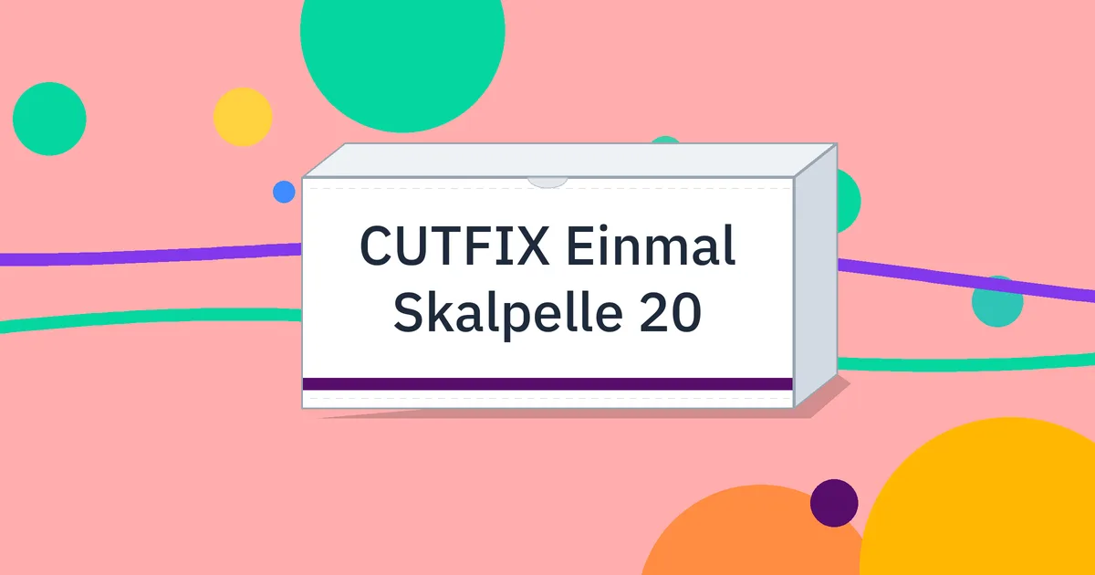 Symbolbild: Packung mit der Aufschrift CUTFIX Einmal Skalpelle 20 (PZN 12736640) – Verfügbarkeit und Bezug in Apotheken in Frankfurt am Main