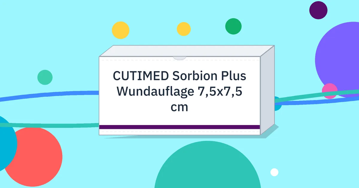 Symbolbild: Packung mit der Aufschrift CUTIMED Sorbion Plus Wundauflage 7,5x7,5 cm (PZN 11361913) – Verfügbarkeit und Bezug in Apotheken in Frankfurt am Main