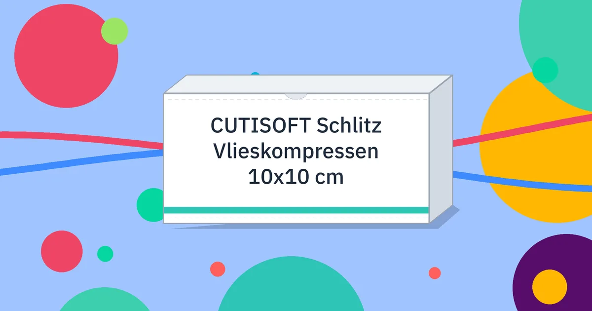 Symbolbild: Packung mit der Aufschrift CUTISOFT Schlitz Vlieskompressen 10x10 cm (PZN 10946936) – Verfügbarkeit und Bezug in Apotheken in Frankfurt am Main