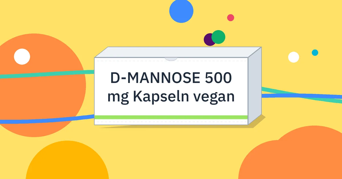 Symbolbild: Packung mit der Aufschrift D-MANNOSE 500 mg Kapseln vegan (PZN 15870095) – Verfügbarkeit und Bezug in Apotheken in Frankfurt am Main