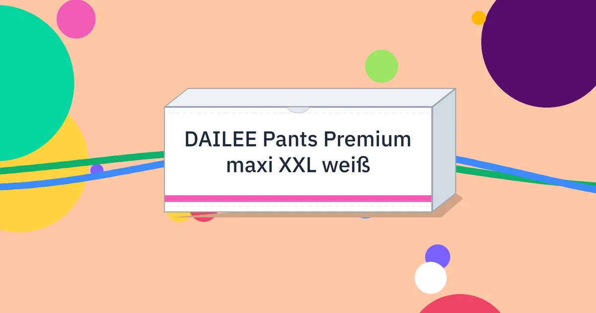 Symbolbild: Packung mit der Aufschrift DAILEE Pants Premium maxi XXL weiß (PZN 19374370) – Verfügbarkeit und Bezug in Apotheken in Frankfurt am Main