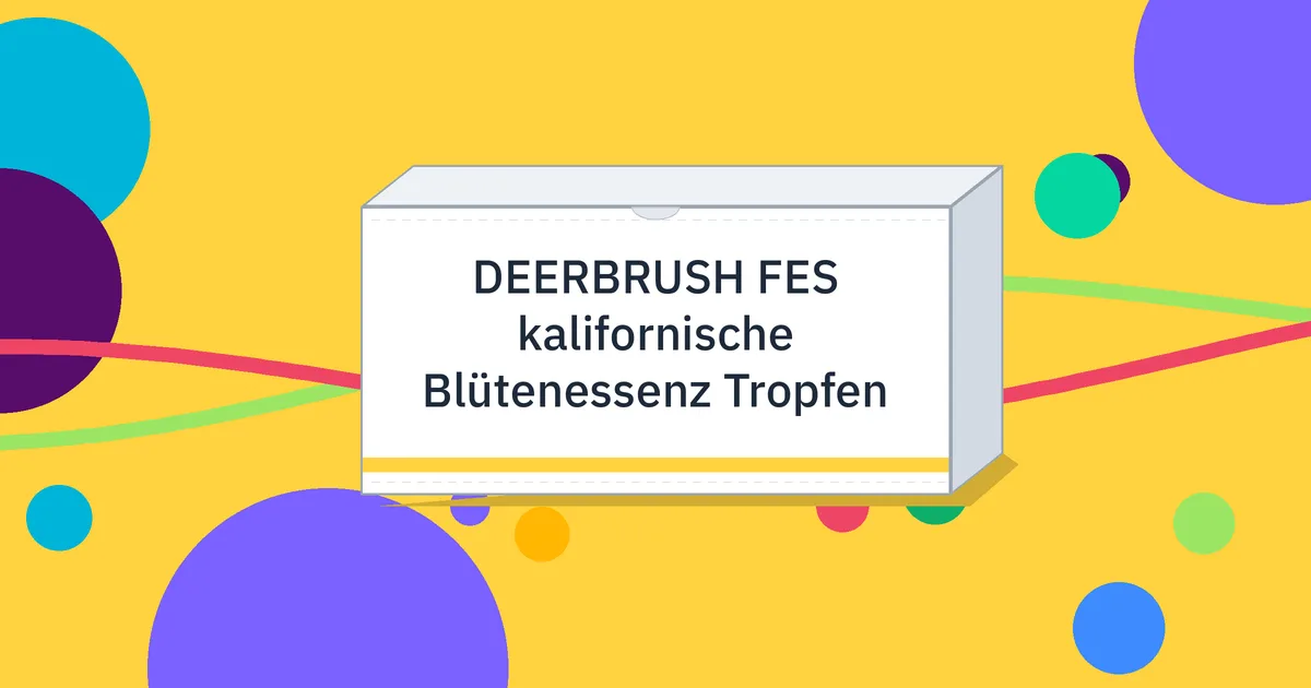 Symbolbild: Packung mit der Aufschrift DEERBRUSH FES kalifornische Blütenessenz Tropfen (PZN 09172174) – Verfügbarkeit und Bezug in Apotheken in Frankfurt am Main
