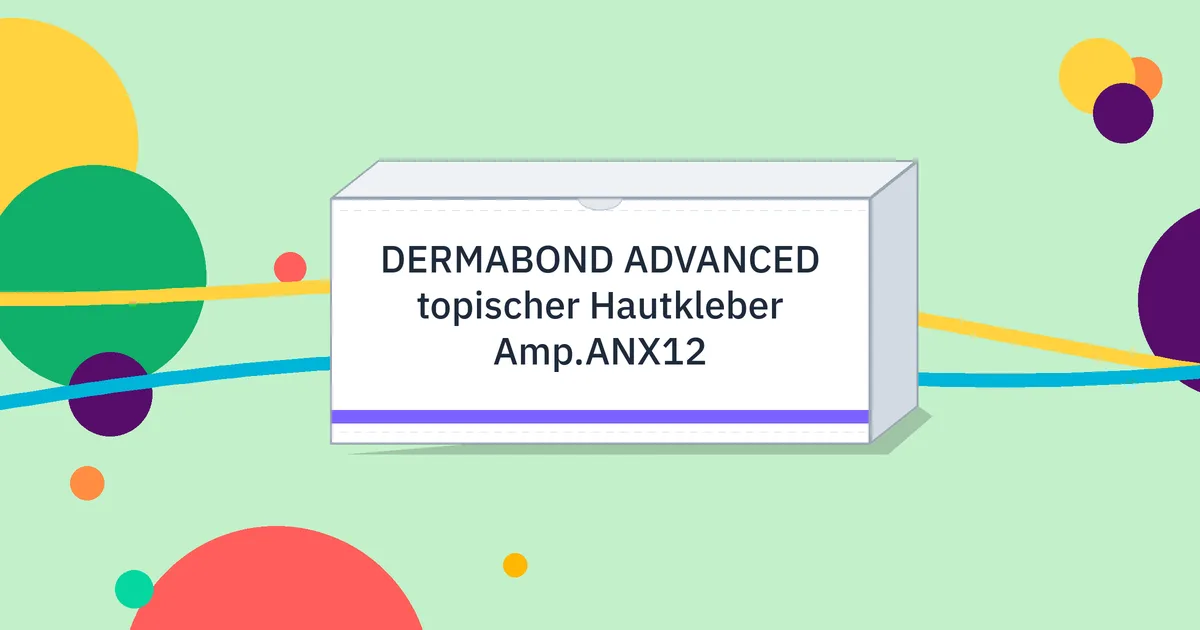 Symbolbild: Packung mit der Aufschrift DERMABOND ADVANCED topischer Hautkleber Amp.ANX12 (PZN 20173352) – Verfügbarkeit und Bezug in Apotheken in Frankfurt am Main