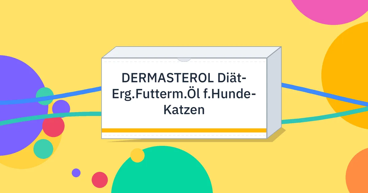 Symbolbild: Packung mit der Aufschrift DERMASTEROL Diät-Erg.Futterm.Öl f.Hunde-Katzen (PZN 13507309) – Verfügbarkeit und Bezug in Apotheken in Frankfurt am Main