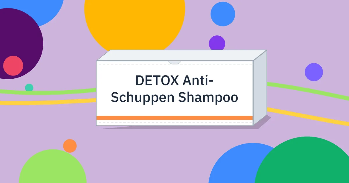 Symbolbild: Packung mit der Aufschrift DETOX Anti-Schuppen Shampoo (PZN 18081559) – Verfügbarkeit und Bezug in Apotheken in Frankfurt am Main