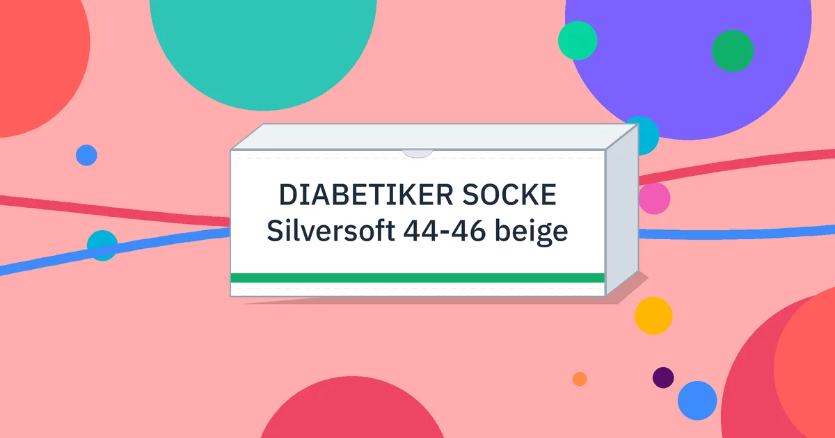 Symbolbild: Packung mit der Aufschrift DIABETIKER SOCKE Silversoft 44-46 beige (PZN 01840400) – Verfügbarkeit und Bezug in Apotheken in Frankfurt am Main
