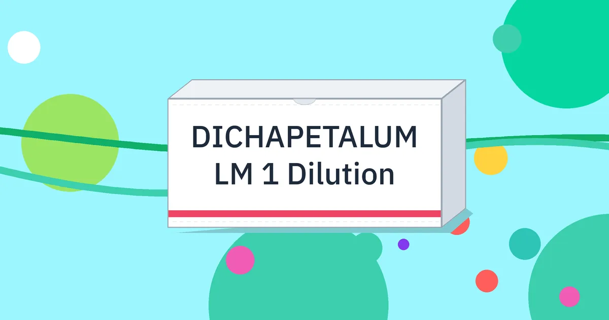 Symbolbild: Packung mit der Aufschrift DICHAPETALUM LM 1 Dilution (PZN 13464126) – Verfügbarkeit und Bezug in Apotheken in Frankfurt am Main