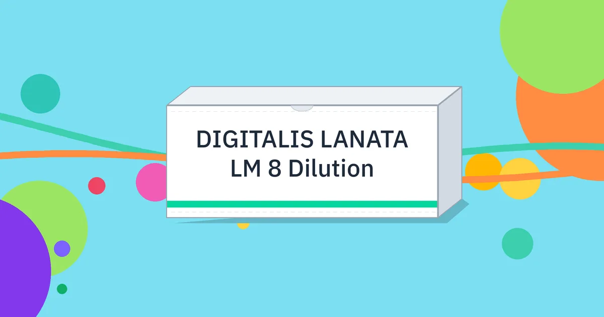 Symbolbild: Packung mit der Aufschrift DIGITALIS LANATA LM 8 Dilution (PZN 12841710) – Verfügbarkeit und Bezug in Apotheken in Frankfurt am Main