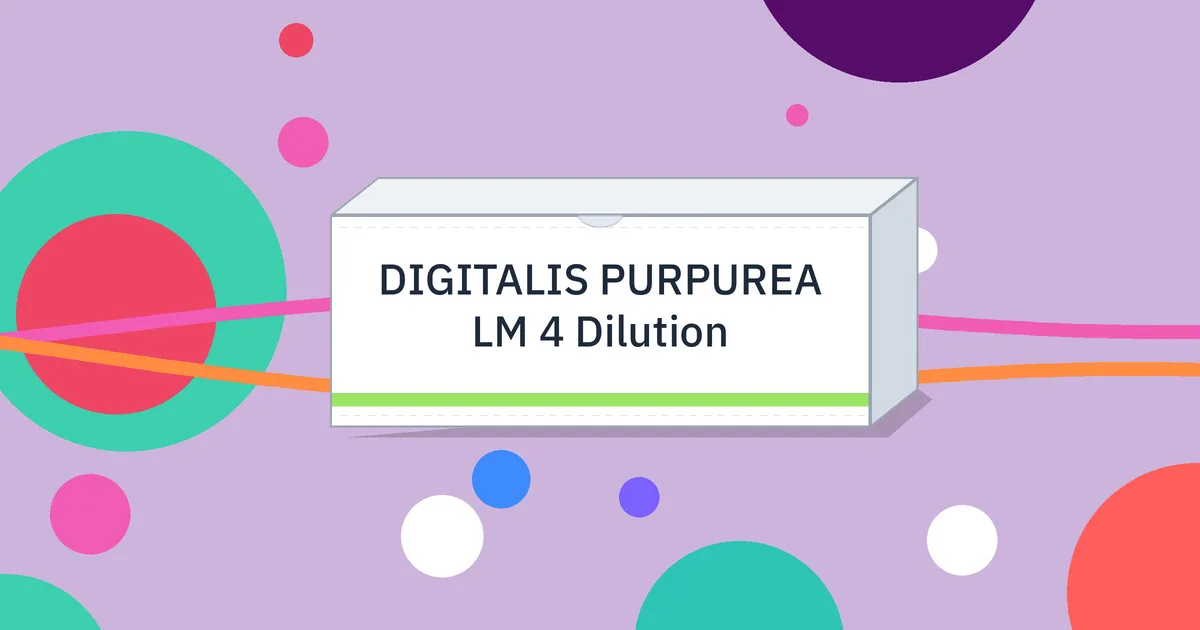 Symbolbild: Packung mit der Aufschrift DIGITALIS PURPUREA LM 4 Dilution (PZN 12842129) – Verfügbarkeit und Bezug in Apotheken in Frankfurt am Main
