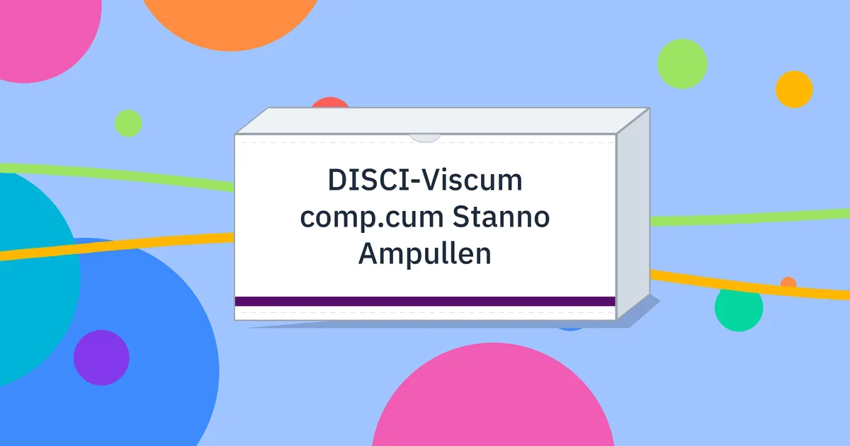 Symbolbild: Packung mit der Aufschrift DISCI-Viscum comp.cum Stanno Ampullen (PZN 01751381) – Verfügbarkeit und Bezug in Apotheken in Frankfurt am Main