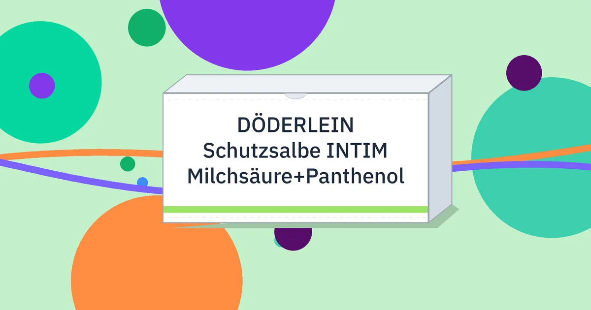 Symbolbild: Packung mit der Aufschrift DÖDERLEIN Schutzsalbe INTIM Milchsäure+Panthenol (PZN 20015311) – Verfügbarkeit und Bezug in Apotheken in Frankfurt am Main