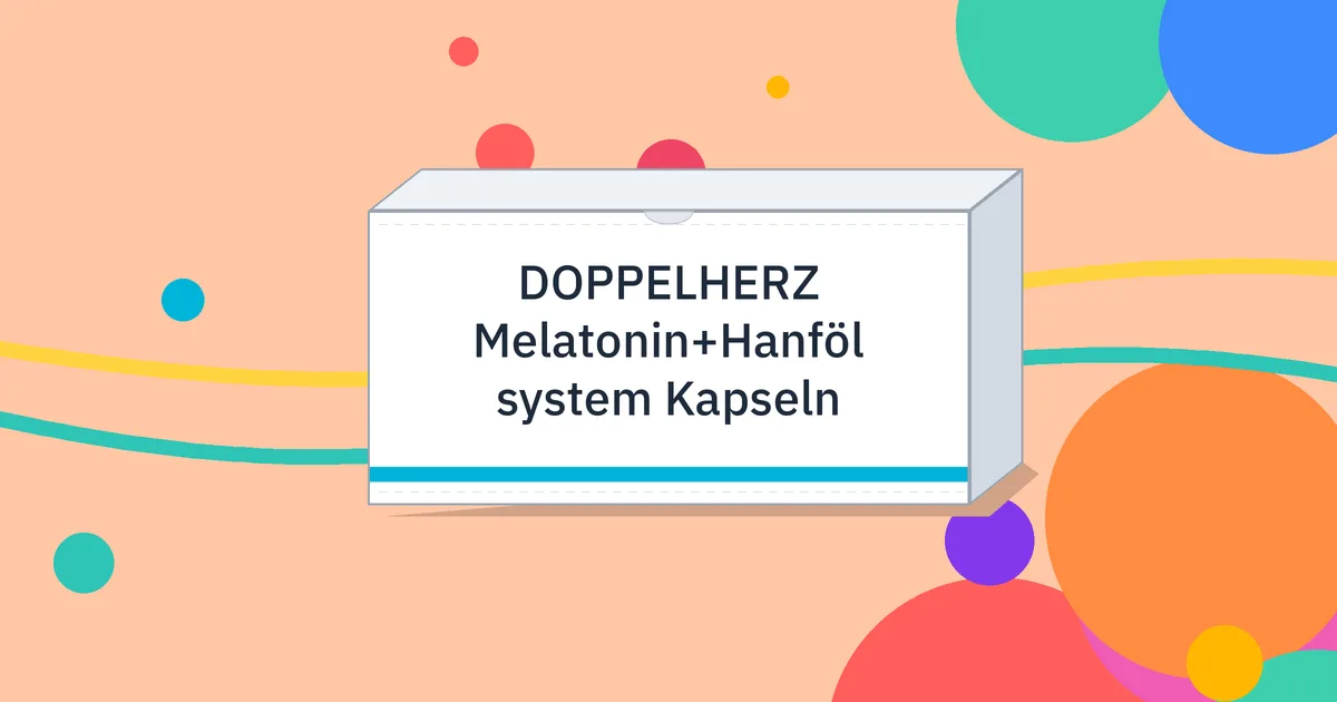 Symbolbild: Packung mit der Aufschrift DOPPELHERZ Melatonin+Hanföl system Kapseln (PZN 18360897) – Verfügbarkeit und Bezug in Apotheken in Frankfurt am Main