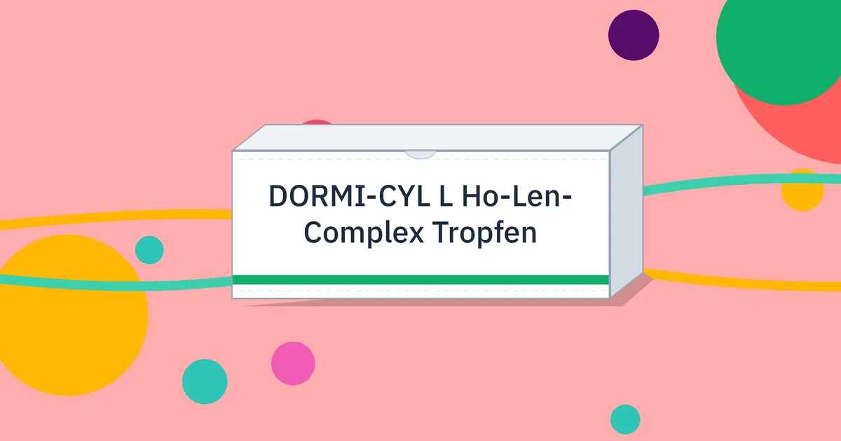 Symbolbild: Packung mit der Aufschrift DORMI-CYL L Ho-Len-Complex Tropfen (PZN 07186137) – Verfügbarkeit und Bezug in Apotheken in Frankfurt am Main
