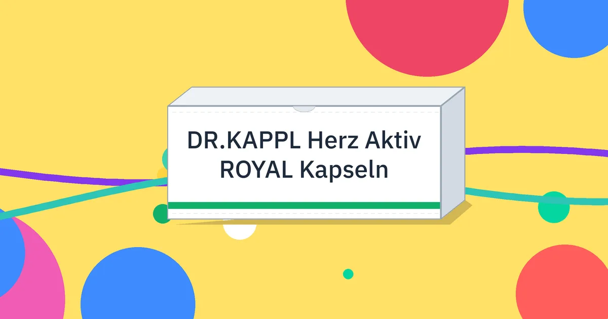 Symbolbild: Packung mit der Aufschrift DR.KAPPL Herz Aktiv ROYAL Kapseln (PZN 15226359) – Verfügbarkeit und Bezug in Apotheken in Frankfurt am Main