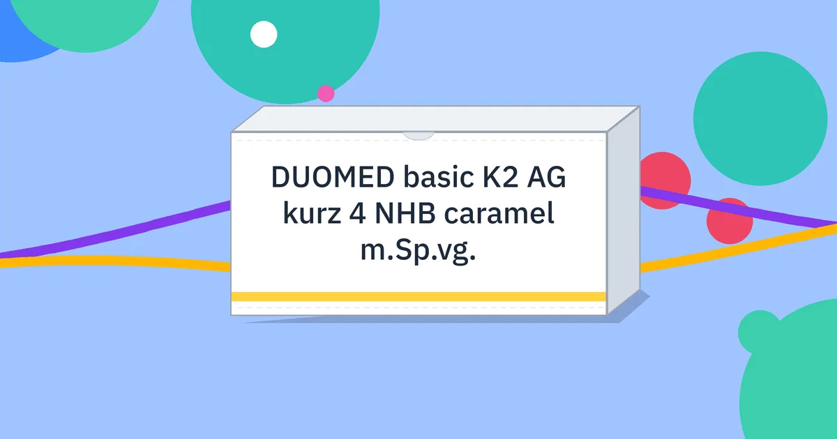 Symbolbild: Packung mit der Aufschrift DUOMED basic K2 AG kurz 4 NHB caramel m.Sp.vg. (PZN 20908090) – Verfügbarkeit und Bezug in Apotheken in Frankfurt am Main