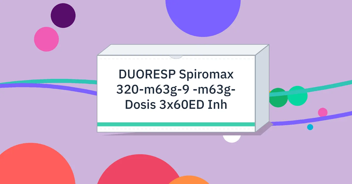 Symbolbild: Packung mit der Aufschrift DUORESP Spiromax 320-m63g-9 -m63g-Dosis 3x60ED Inh (PZN 10813230) – Verfügbarkeit und Bezug in Apotheken in Frankfurt am Main