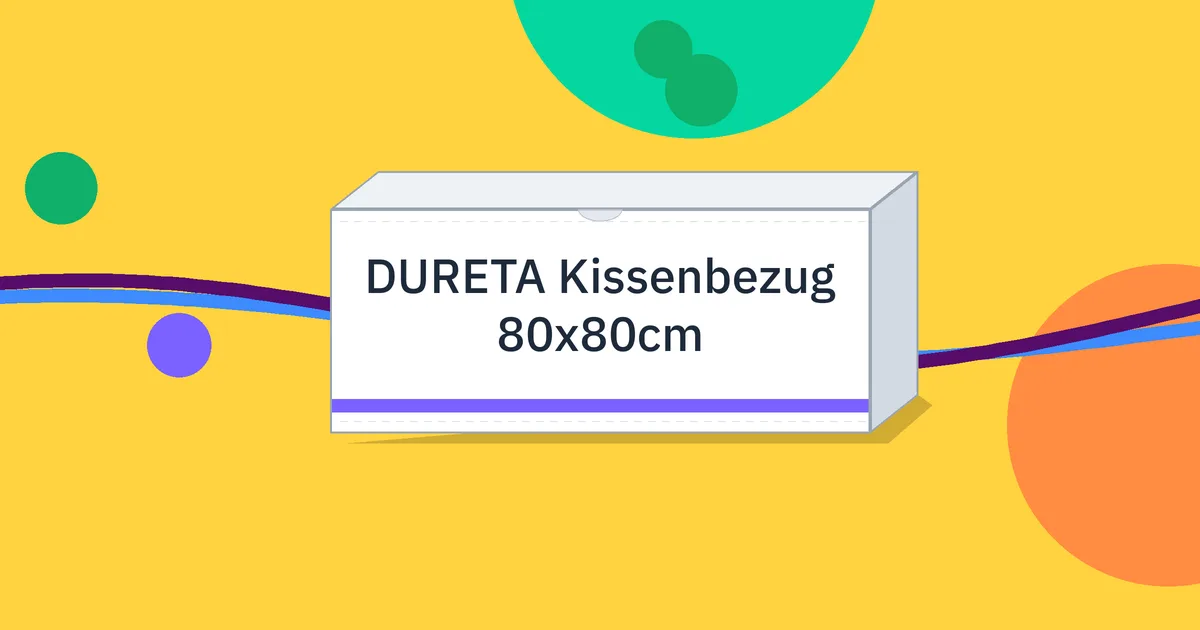Symbolbild: Packung mit der Aufschrift DURETA Kissenbezug 80x80cm (PZN 01856217) – Verfügbarkeit und Bezug in Apotheken in Frankfurt am Main