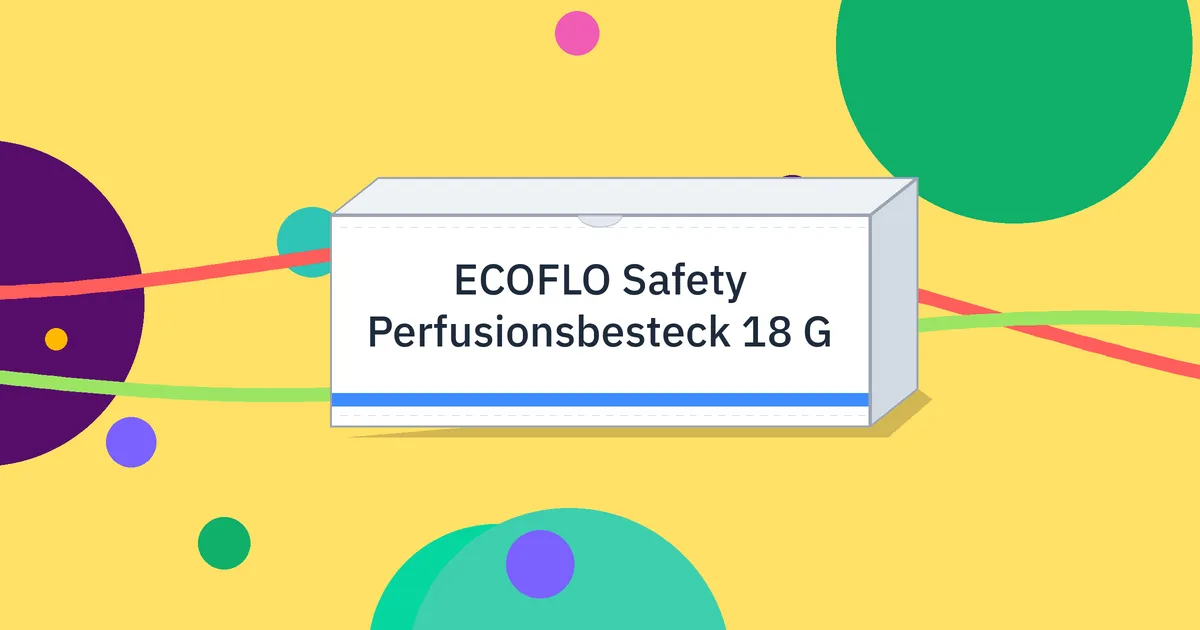 Symbolbild: Packung mit der Aufschrift ECOFLO Safety Perfusionsbesteck 18 G (PZN 19452986) – Verfügbarkeit und Bezug in Apotheken in Frankfurt am Main